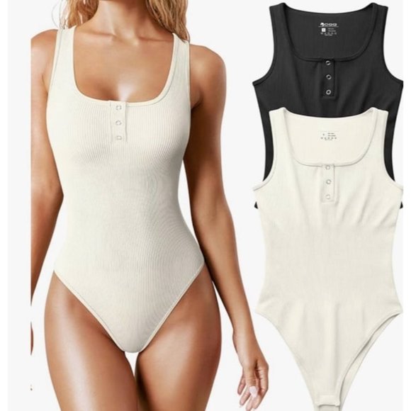 No Brand Not Sure Tops Oqq Women 2 Piece Bodysuits Sexy Ribbed